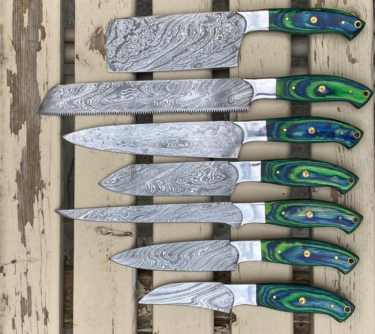 Beautiful Green Wood Handle Chef Set – Icon Industries